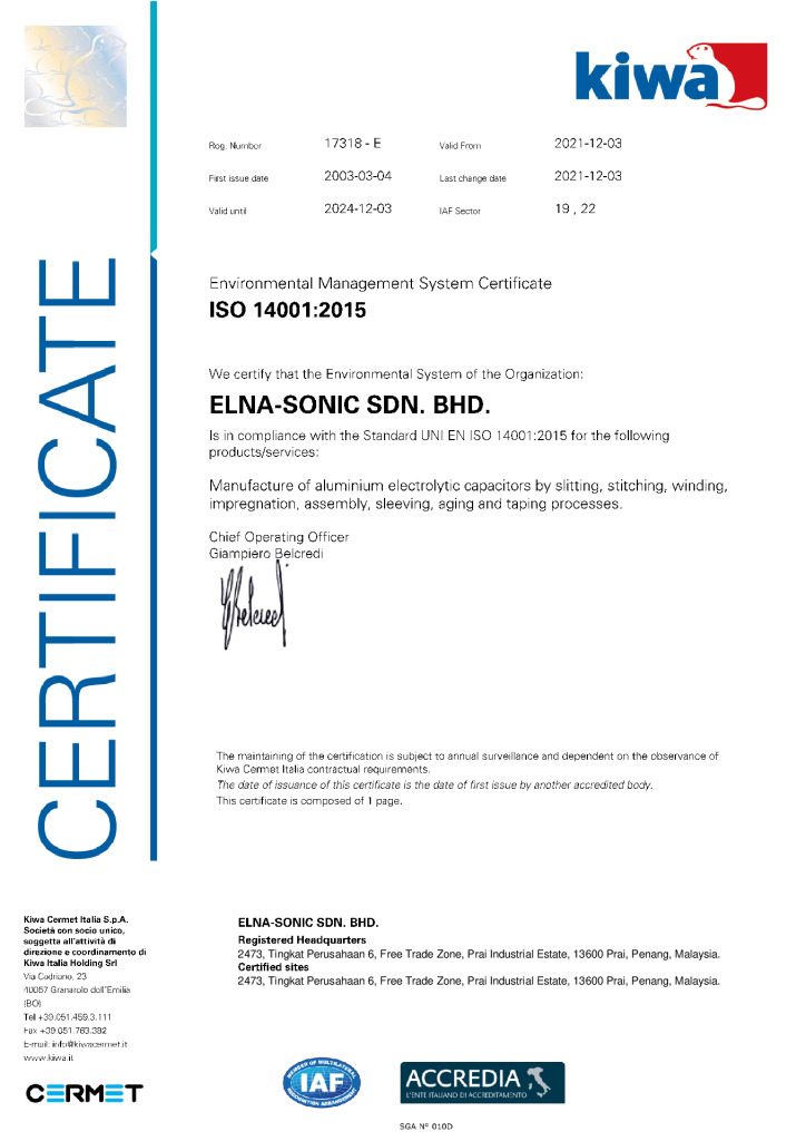 Approved by official Organizations | ELNA CO., LTD.